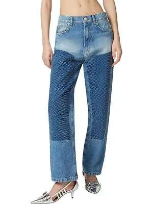 Pinko Rose Straight-leg Jeans - Mid Wash