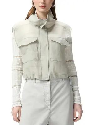 Pinko Stand Collar Vest - Pearl Grey