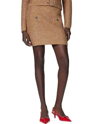 Pinko Miletto Mini Skirt - Beige Chanterelle