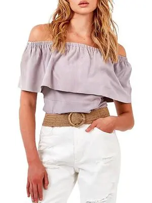 AS By DF Cape Horn Suede Top By - Lavender Grey