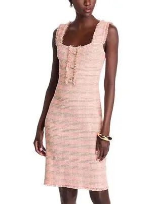 Misook Tweed A-line Dress - Pink