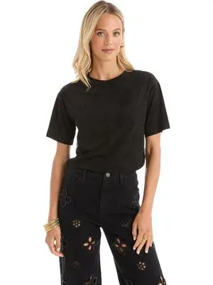 THE NOLI SHOP Naya Suede T-shirt - Black