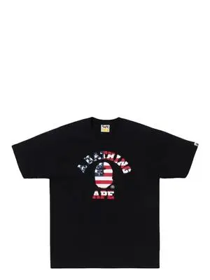 A BATHING APE Usa Flag College Tee Shirt - Black
