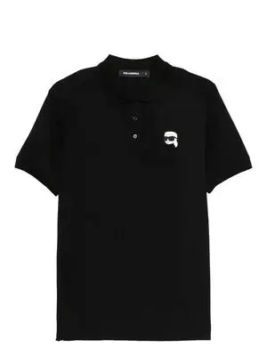 Karl Lagerfeld Logo-patch Polo Shirt - Black