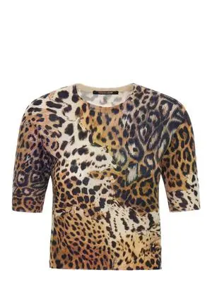 Roberto Cavalli Leopard-print T-shirt - Brown