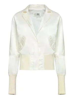 MAISON MARGIELA Satin-finish Bomber Jacket - White