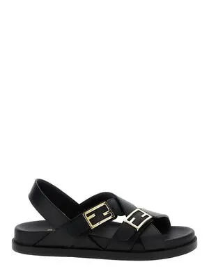 Fendi FF Jacquard Sandals Black