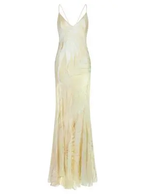 Roberto Cavalli Satin Maxi Dress - Neutrals