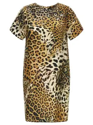 Roberto Cavalli Leopard-print Mini Dress - Neutrals