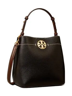 Tory Burch Leather Bucket Bag - Black