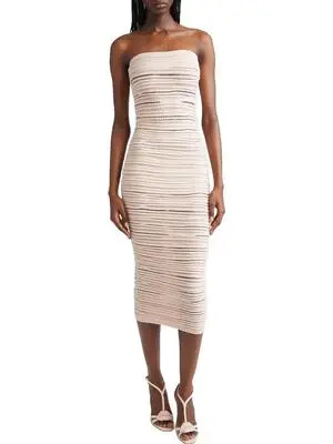 BALMAIN Balmain Textured Stripe Knit Body-Con Dress