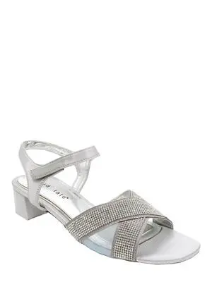 DAVID TATE Holiday Ankle Strap Sandal - Silver Satin