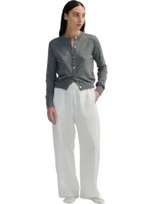 Almina Concept Front Tie Linen Pants - White