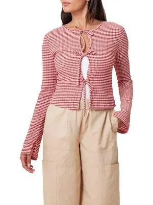 Scotch & Soda Gingham Tie Top - Roadside Red/ Cotton Candy