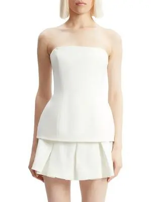 Bardot Helenialongline Strapless Crepe Top - Orchid White