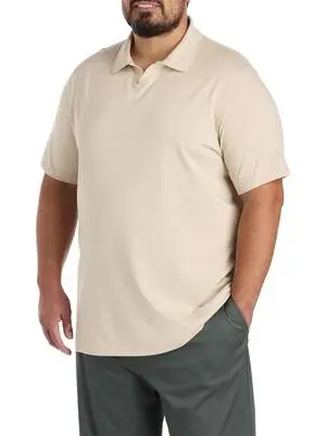 OAK HILL BY DXL Big & Tall 37.5® Technology Notched Performance Polo Shirt - Peyote