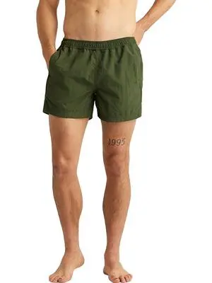 AUTO-REPLY™ Sebastian Solid 4-inch Nylon Swim Trunks - Moss
