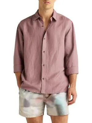 AUTO-REPLY™ Andrew Linen Blend Button-up Shirt - Clay