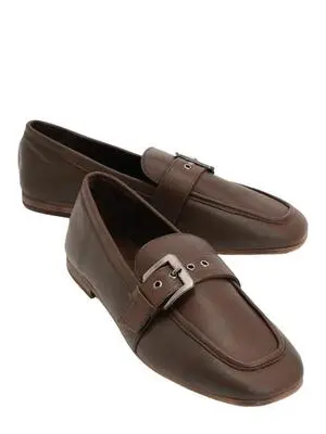 FOREVER & ALWAYS SHOES Forever & Always Shoes Jade Leather Loafers Brown Leather