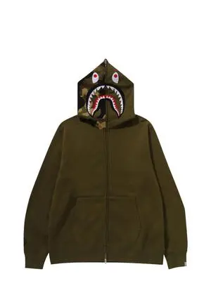 A BATHING APE 1st Shark Full Zip Hoodie - Green