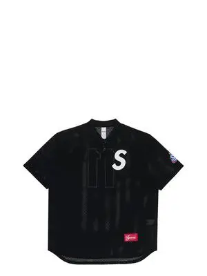 Supreme Logo Baseball Henley - Black