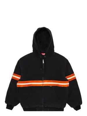 Supreme Reflective Stripe Hooded Work Jacket - Black