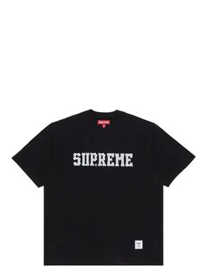 Supreme Twill Appliqué Short-sleeve Top - Black