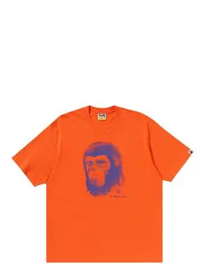 A BATHING APE Pixel Comic Ape Head Relaxed Fit Tee 'orange' Orange