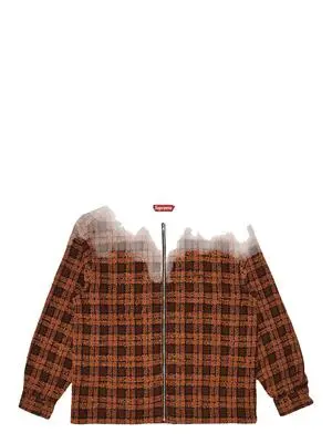 Supreme Bouclé Zip Up Shirt 'rust - Orange