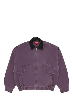 Supreme Leather Collar Utility Jacket - Purple