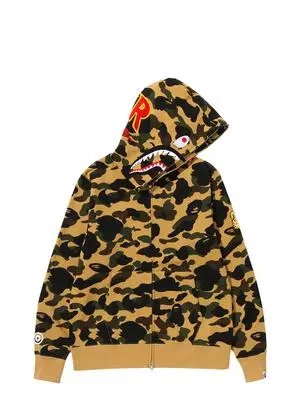 A BATHING APE 1st Camo 2nd Shark Full Zip Hoodie - Yellow