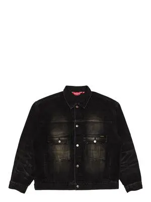 Supreme Distressed Selvedge Trucker Jacket - Black