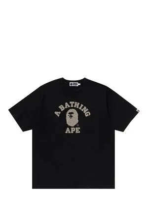 A BATHING APE Overdye College Relaxed Fit Tee - Black