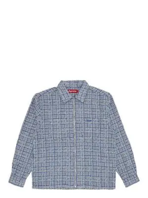 Supreme Bouclé Zip Up Shirt - Blue
