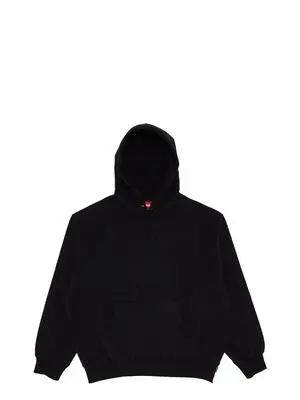 Supreme Satin Appliqué Hooded Sweatshirt - Black