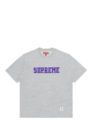 Supreme Twill Appliqué Short-sleeve Top 'heather Grey' Grey