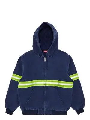 Supreme Reflective Stripe Hooded Work Jacket - Blue