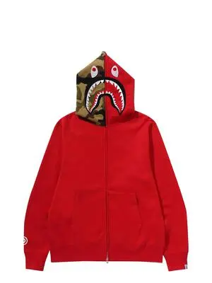 A BATHING APE 1st Shark Full Zip Hoodie - Red