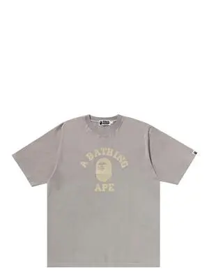 A BATHING APE Overdye College Relaxed Fit Tee 'ivory' Cream