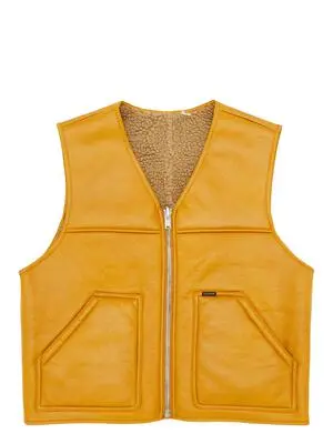 Supreme Reversible Faux Shearling Work Vest - Yellow