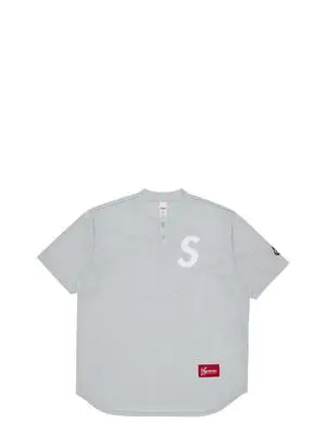 Supreme Logo Baseball Henley - Grey