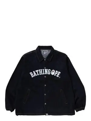 A BATHING APE Relaxed Fit Denim Coach Jacket - Blue