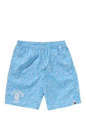 A BATHING APE Abc Sea Surface Camo Beach Shorts - Blue
