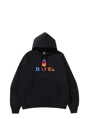 A BATHING APE Embroidery Loose Fit Pullover Hoodie - Black
