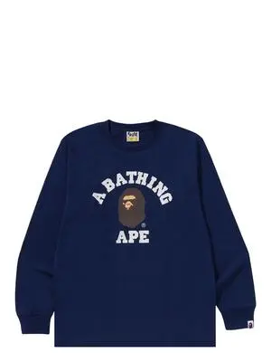 A BATHING APE College Long-sleeve Tee 'navy - Blue