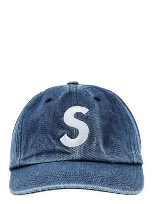Supreme Pigment S Logo 6-panel Denim Hat - Blue