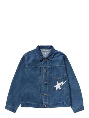 A BATHING APE Sta Denim Trucker Jacket - Blue
