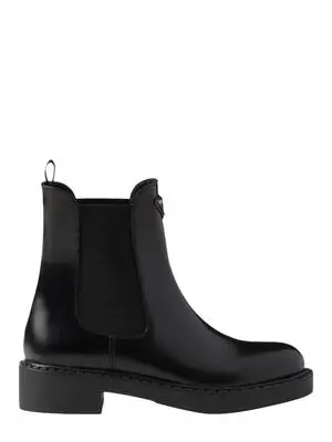 Prada Brushed Leather Chelsea Boot - Black