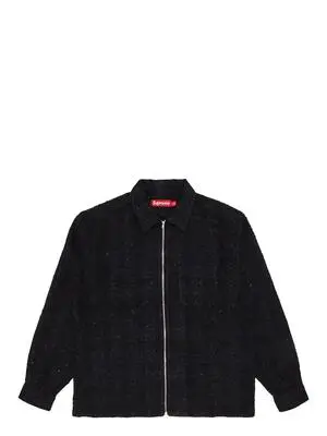 Supreme Bouclé Zip Up Shirt - Black