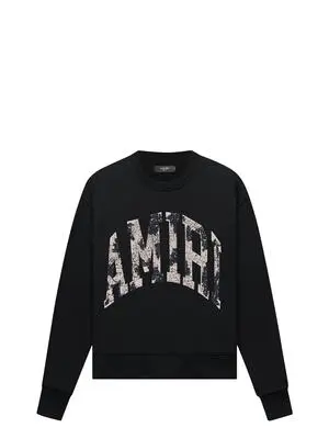 Amiri Collegiate Logo Crewneck - Black